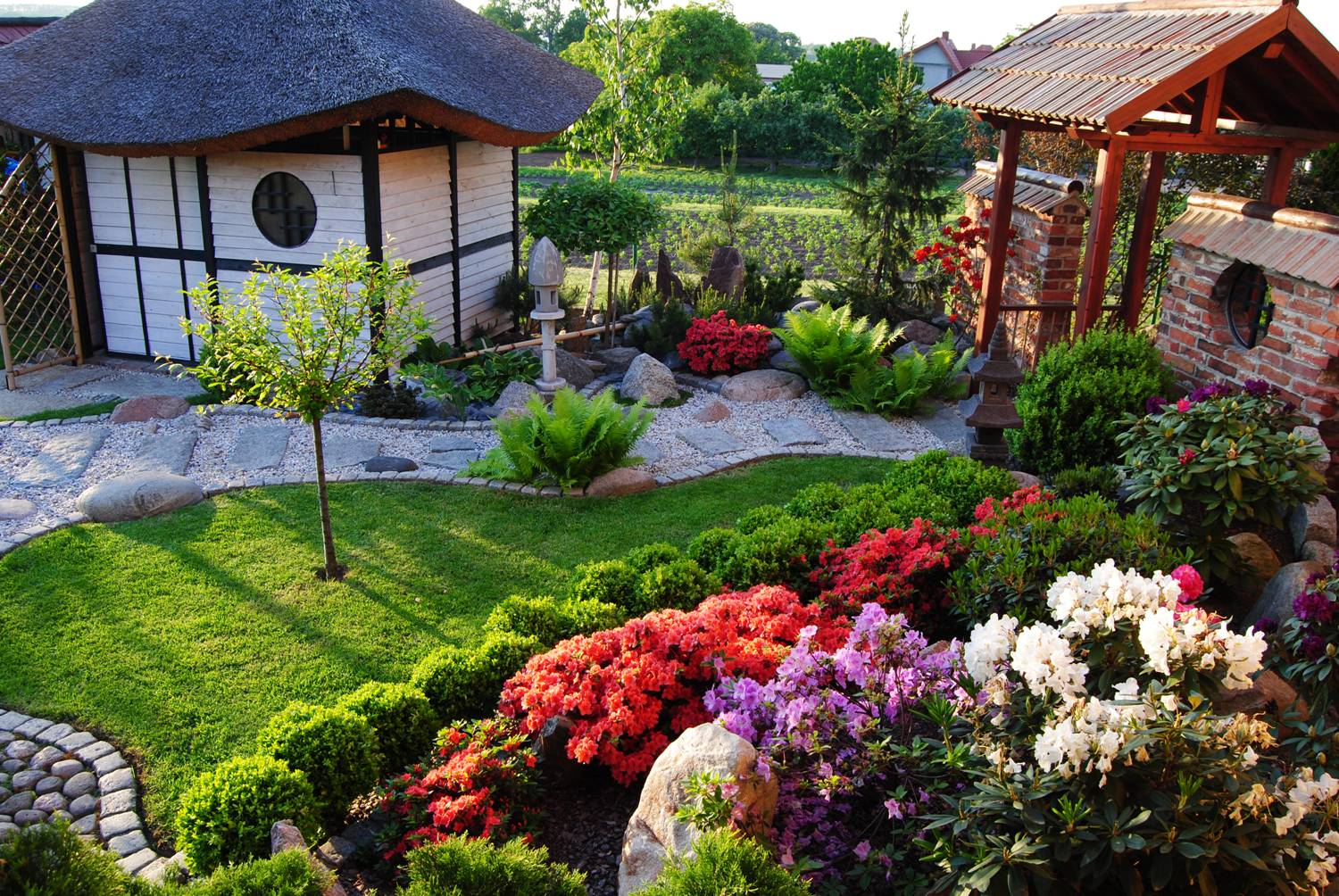 Panorama ogrodu - Mój Piękny Ogród - Ogrody ozdobne, Rośliny, Kwiaty